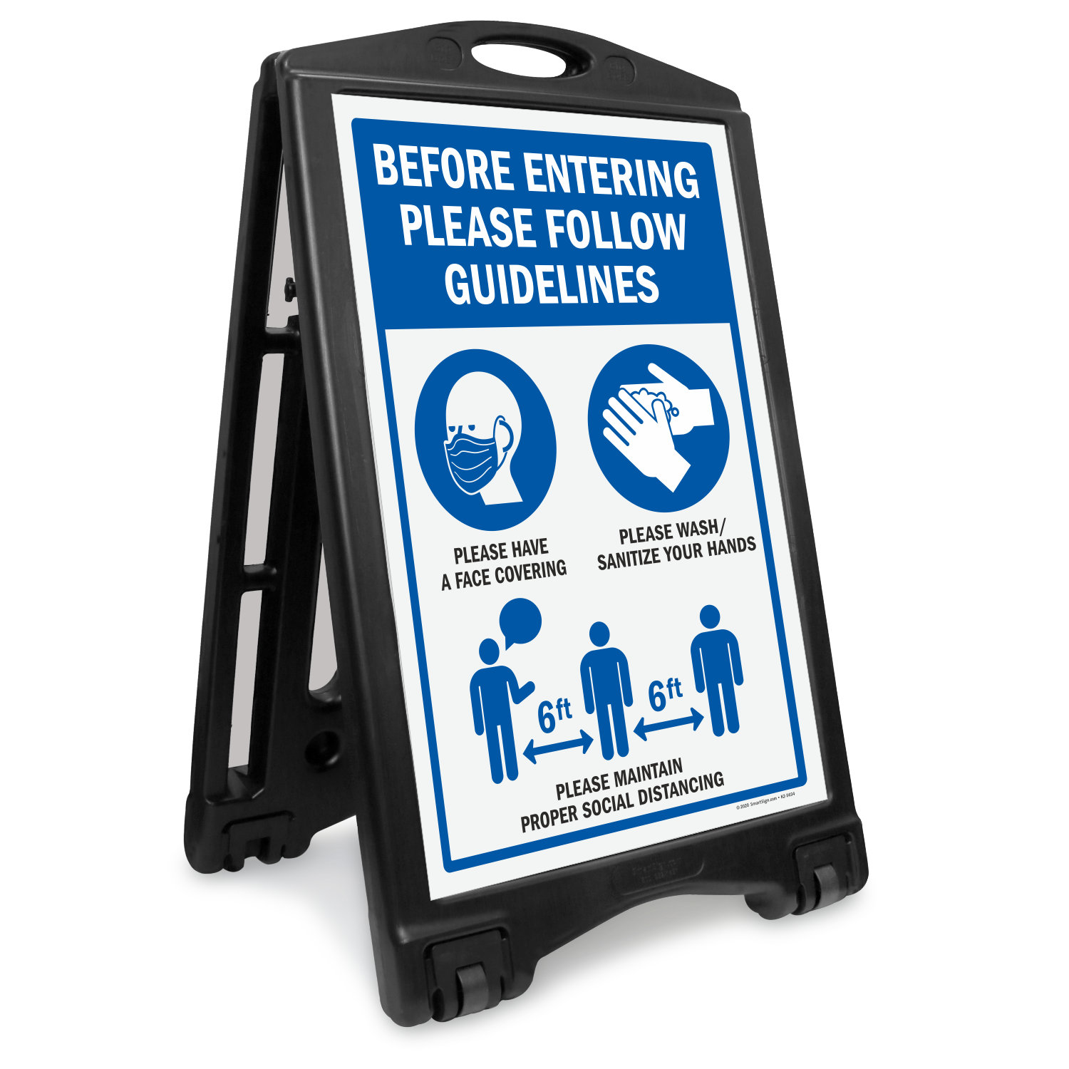 SmartSign Social Distancing Guidelines Portable Sidewalk Sign | Wayfair