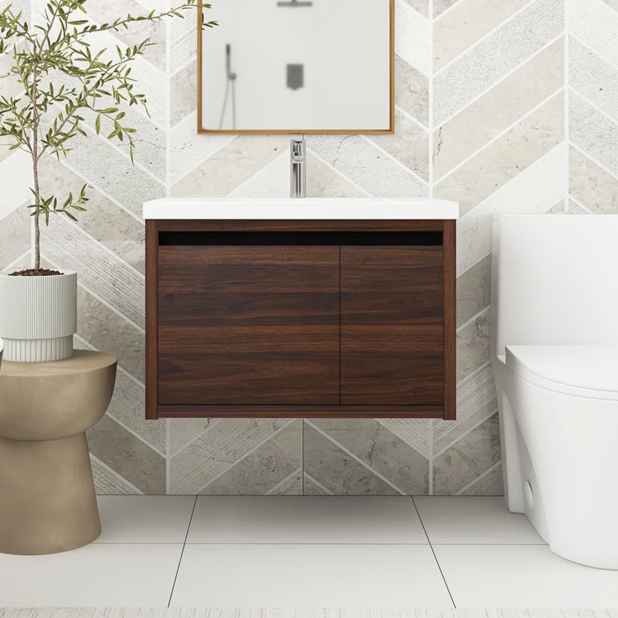 Latitude Run® Ensemble de meuble-lavabo mural simple 30 po Zylen - Wayfair Canada
