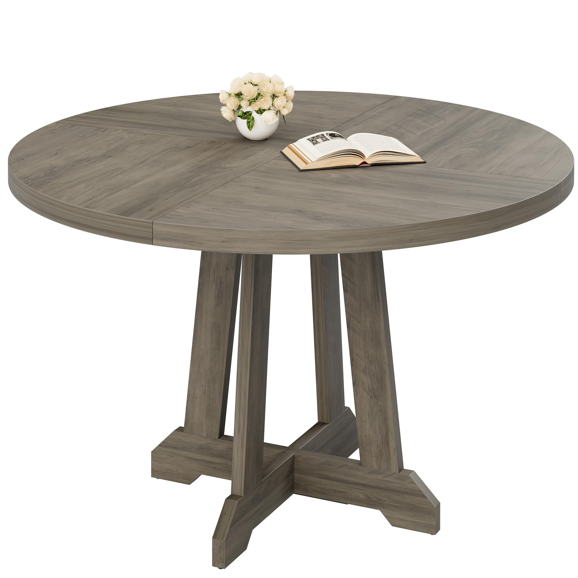 August Grove 47 In Framhouse Round Dining Table For 4-6, Wooden Kichen ...