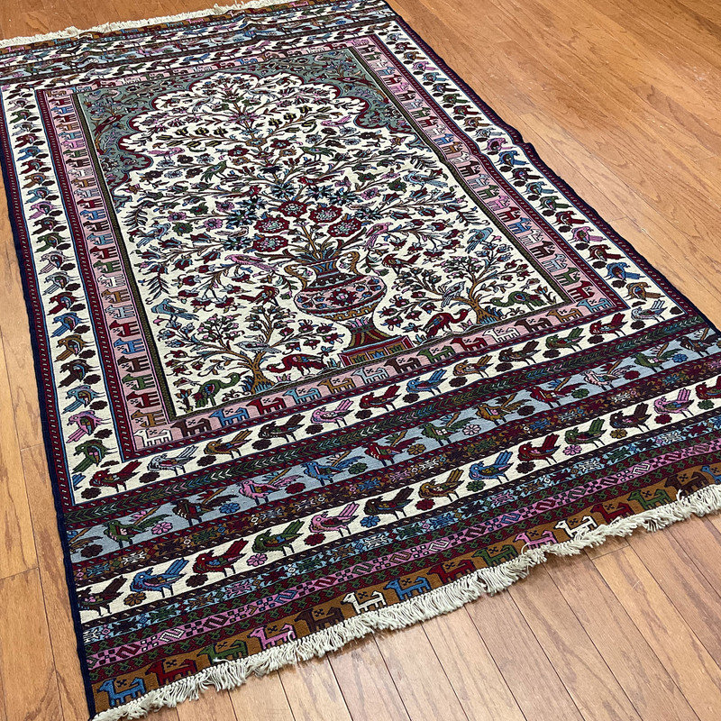 Bungalow Rose Oriental Handmade Rectangle 4'5" x 7' Wool Area Rug in ...