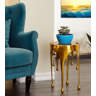 Ivy Bronx Kolwyck Melting Drip Side End Accent Table with Glass ...