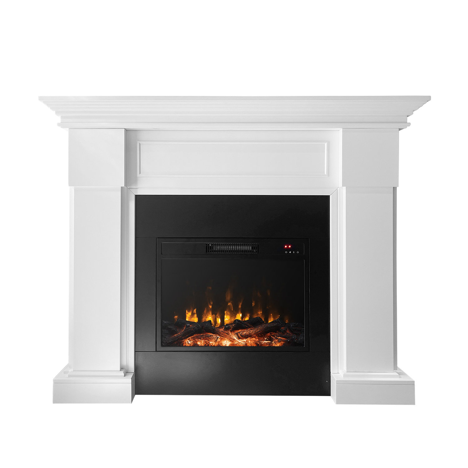 Winston Porter Electric Fireplace With Mantel, 1500W Freestanding ...