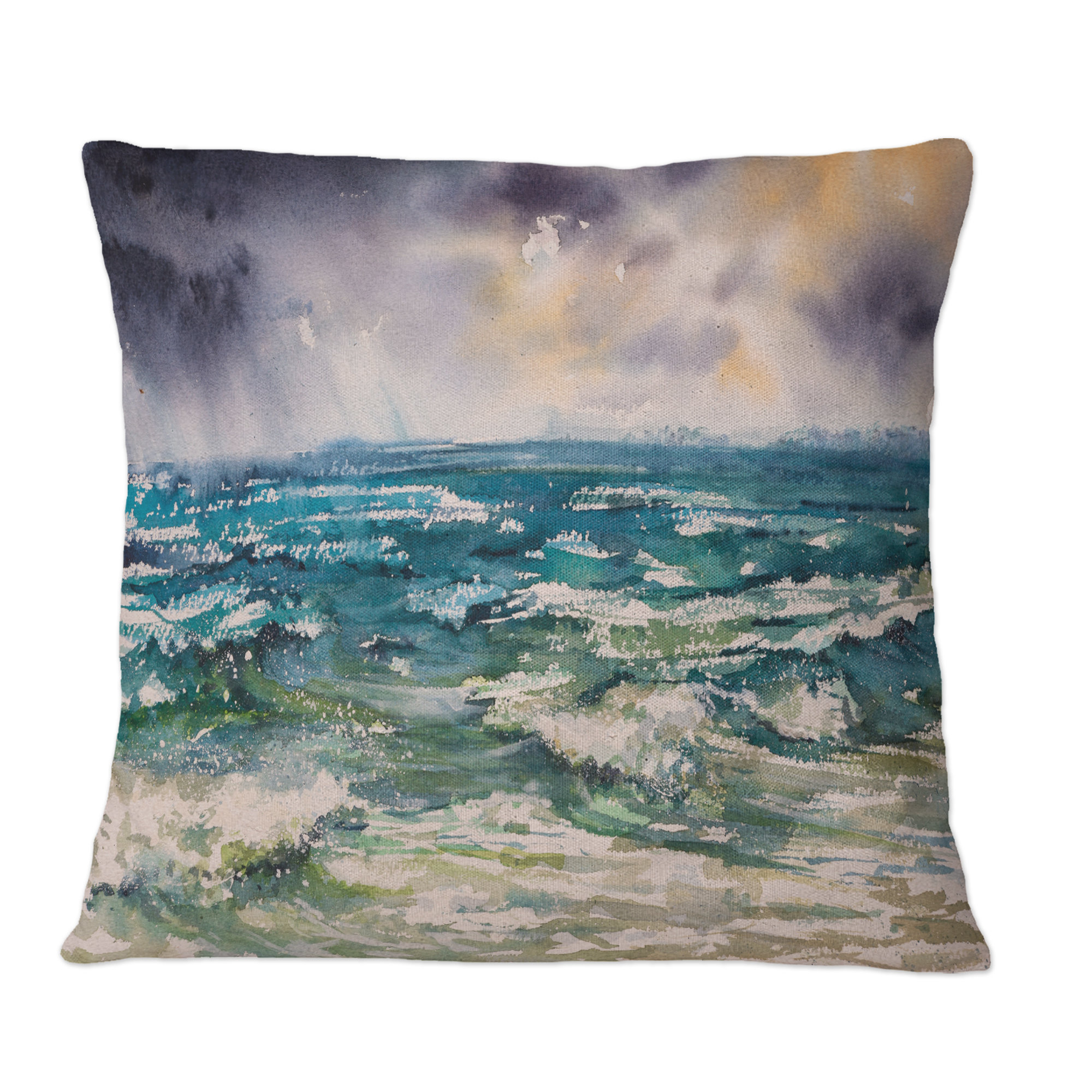 Design Art Sea Waves And Dramatic Sky - Nautical & Coastal Printed ...