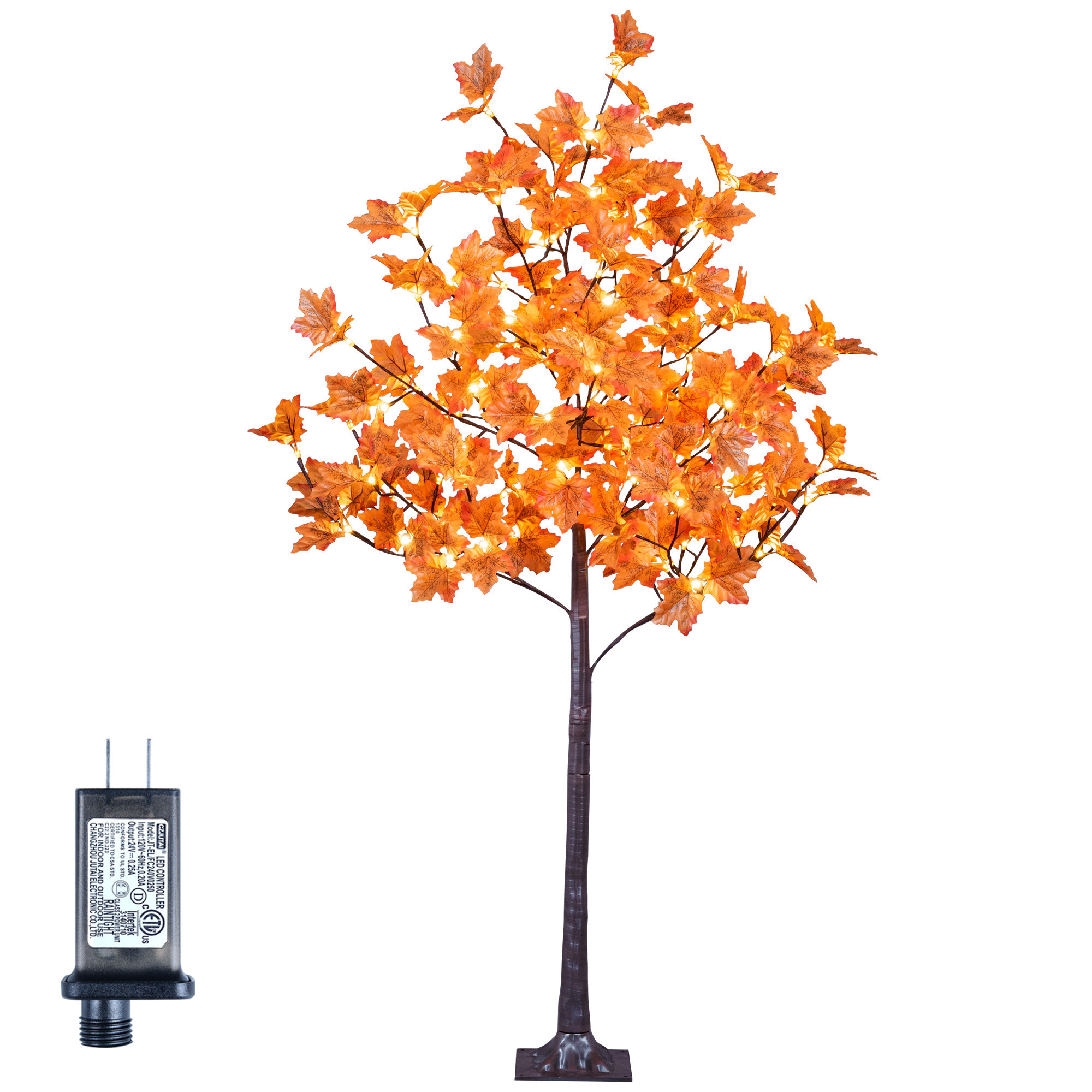 Primrue 5ft 96led Artificial Lighted Maple Tree Warm White Halloween ...