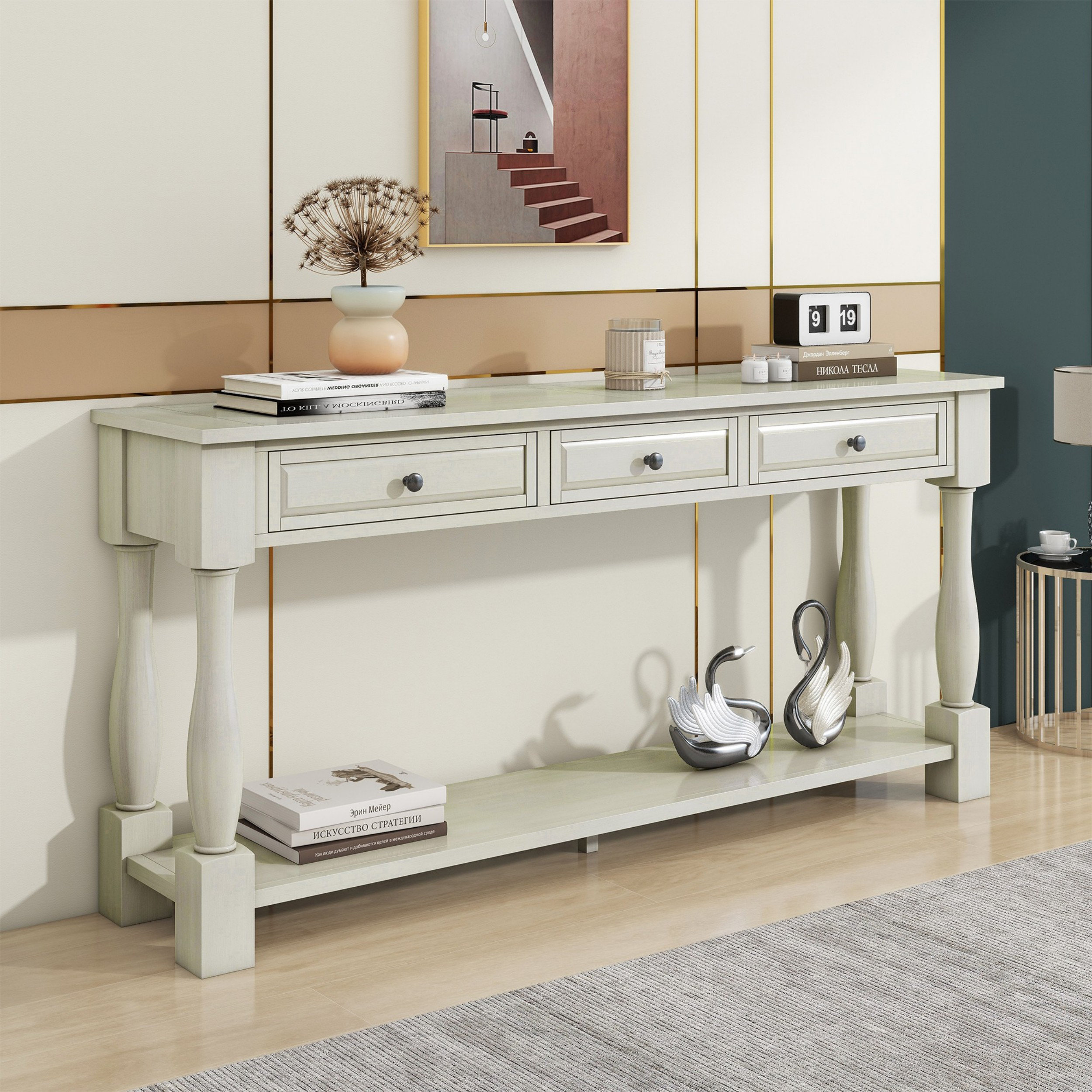 Darby Home Co Minimalist Entry Console Table with 3 Drawers | Wayfair