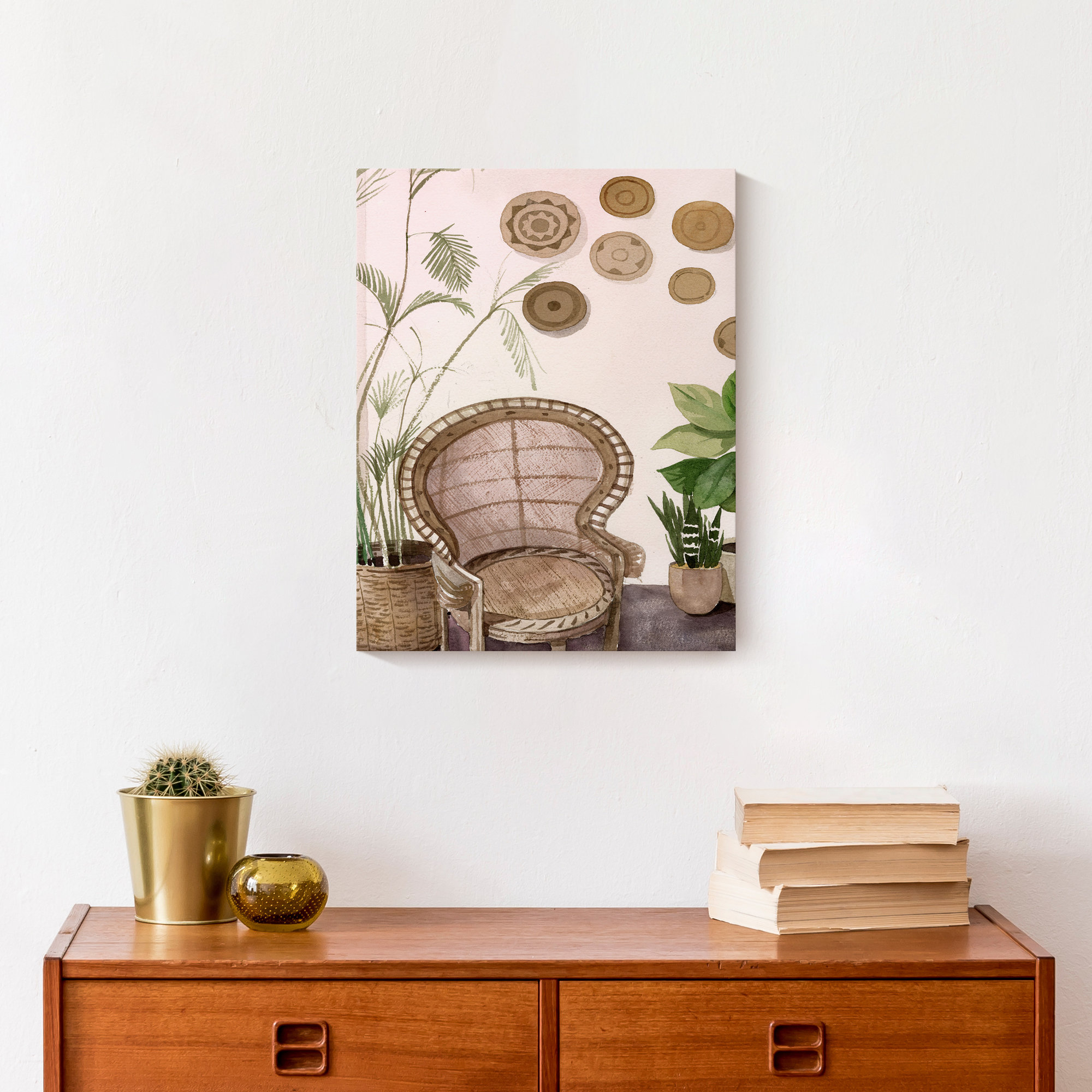 Winston Porter Peacock Chair On Canvas Print | Wayfair