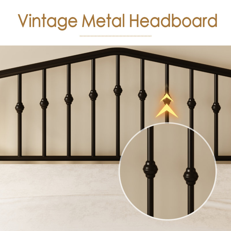 Laurel Foundry Modern Farmhouse Fordingbridge Black Metal Platform Bed ...