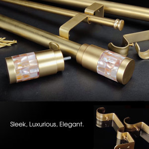Mercer41 Zaryan Gold Adjustable Double Curtain Rod & Reviews | Wayfair