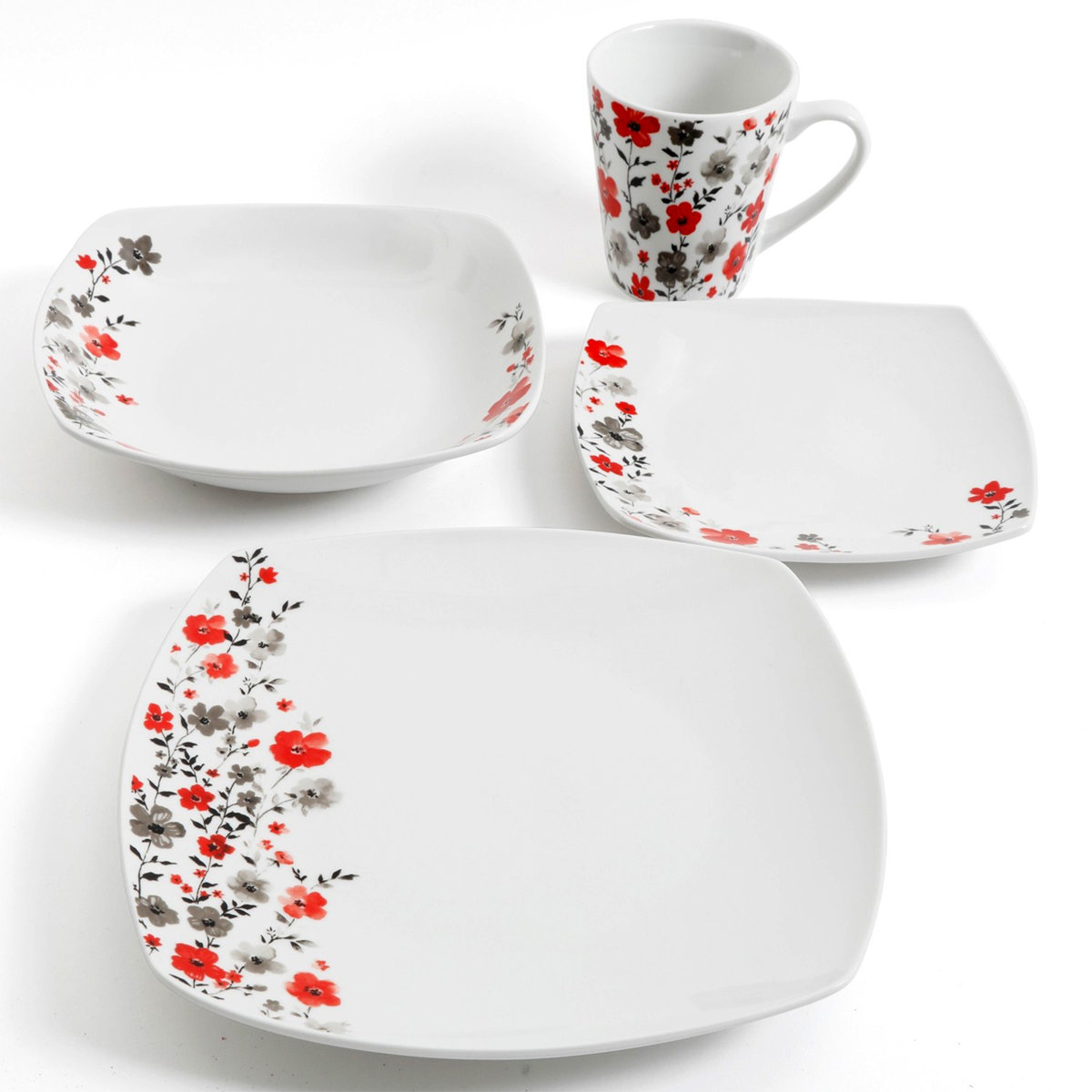 Gibson Home Rosetta 16 Piece Dinnerware Set, Service for 4 & Reviews ...