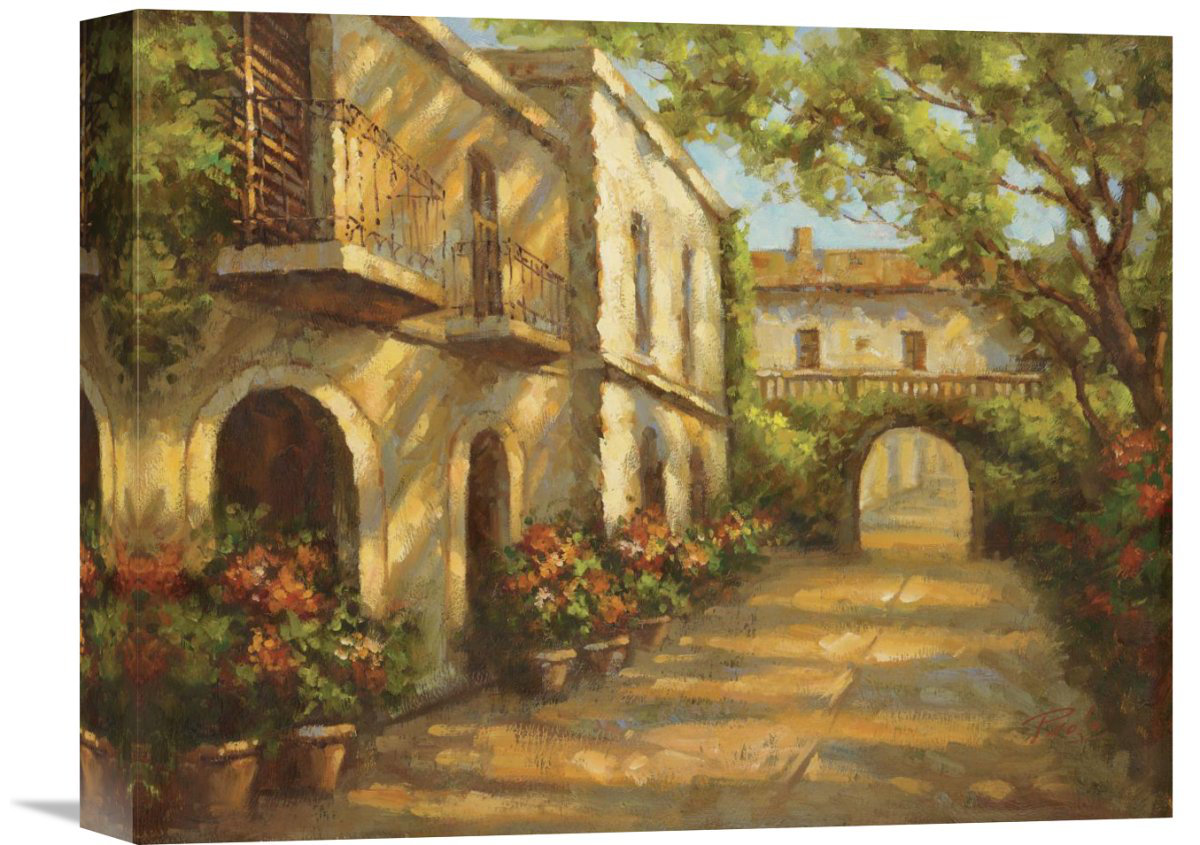 Global Gallery 'Arched Passageway' by Bolo Painting Print on Wrapped ...