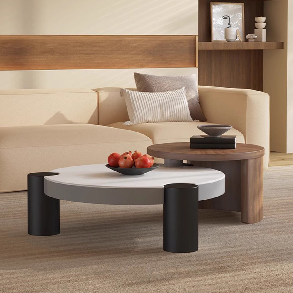 Wu's StylishVault Cream style simple modern marble coffee table | Wayfair