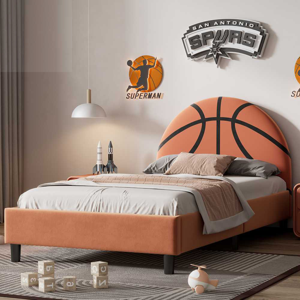 Isabelle & Max™ Basketball Design Upholstered Twin Platform Bed Sport ...