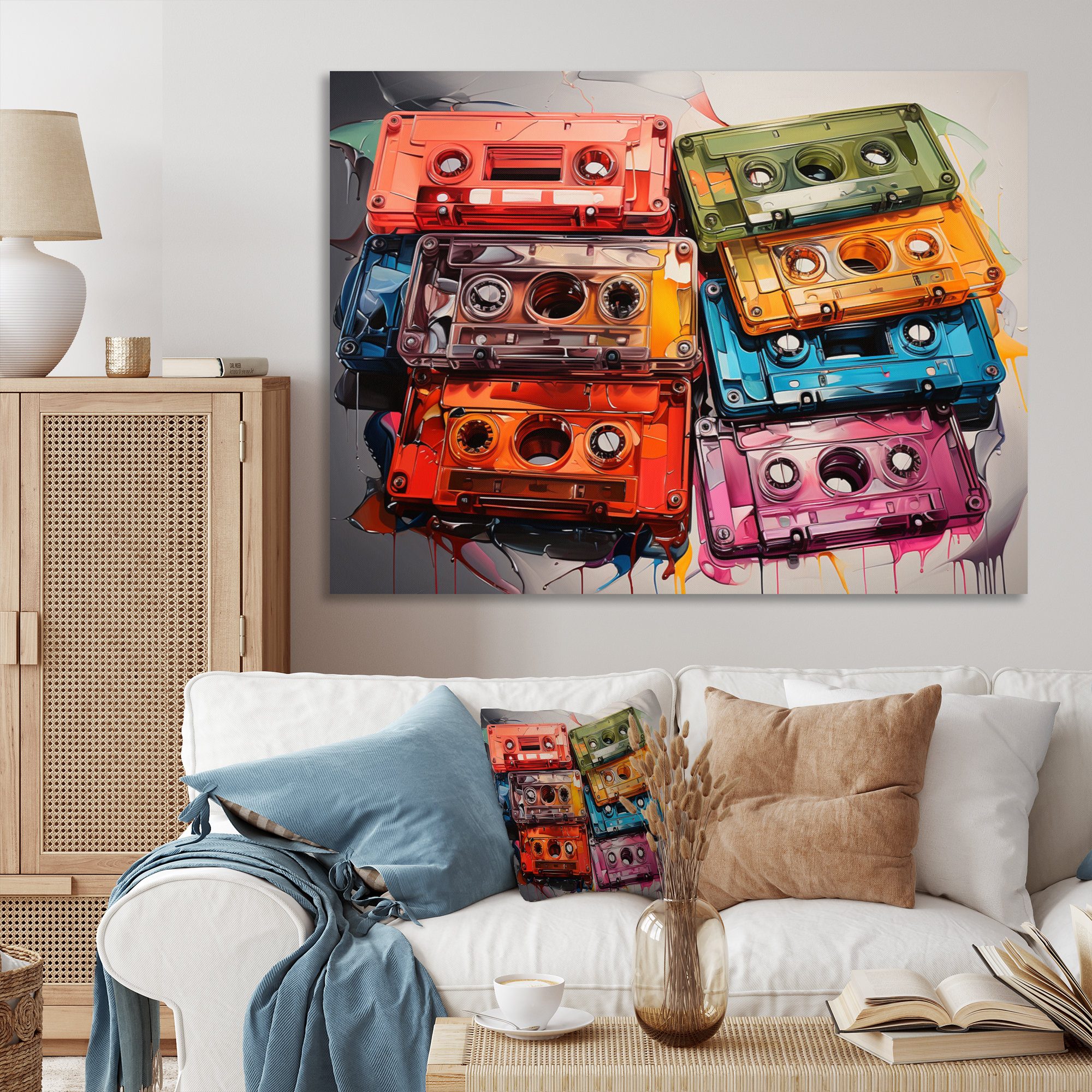 Winston Porter Makali Popart Cassette Tapes III On Canvas Print ...