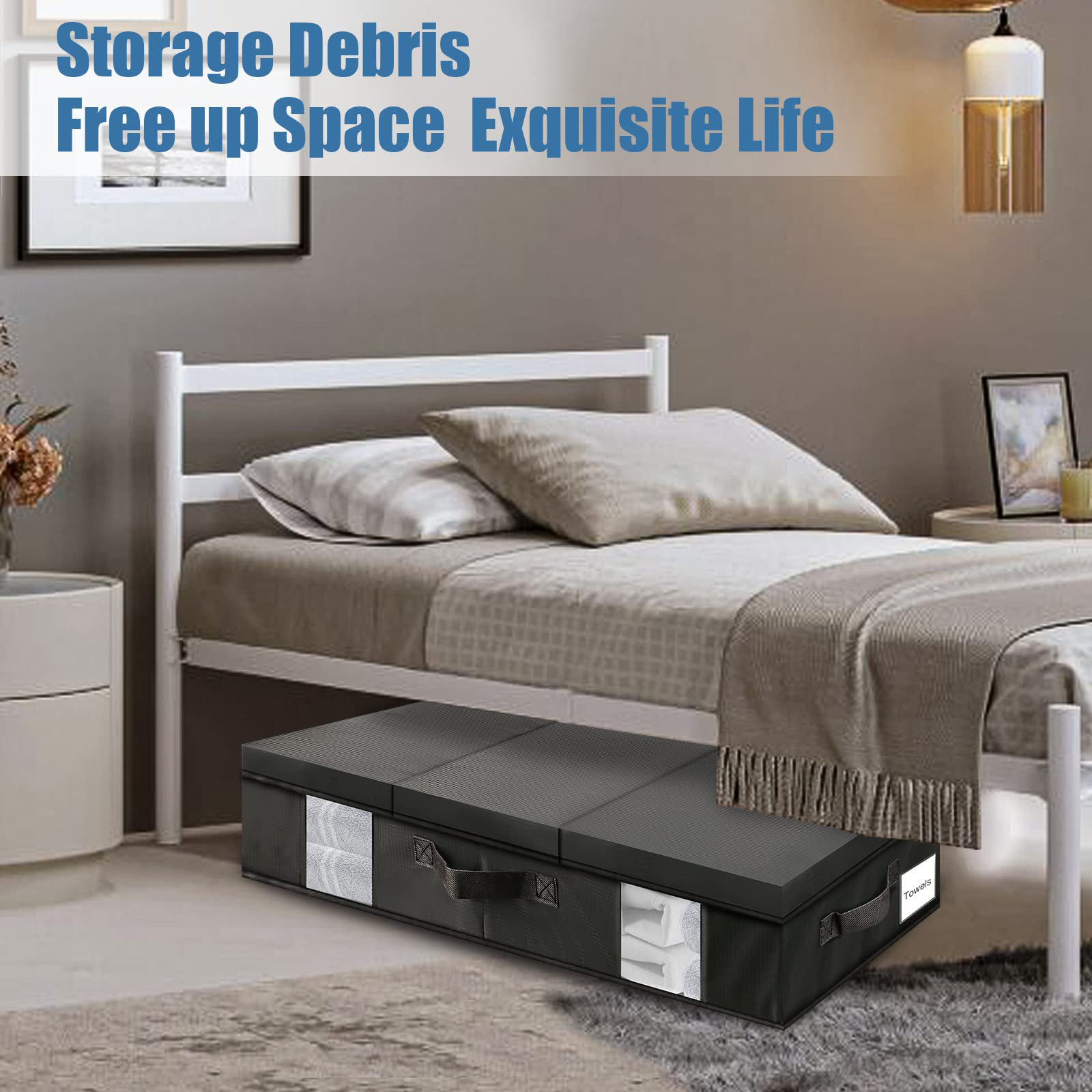 Hokku Designs Foldable Under Bed Storage Containers - Waterproof ...