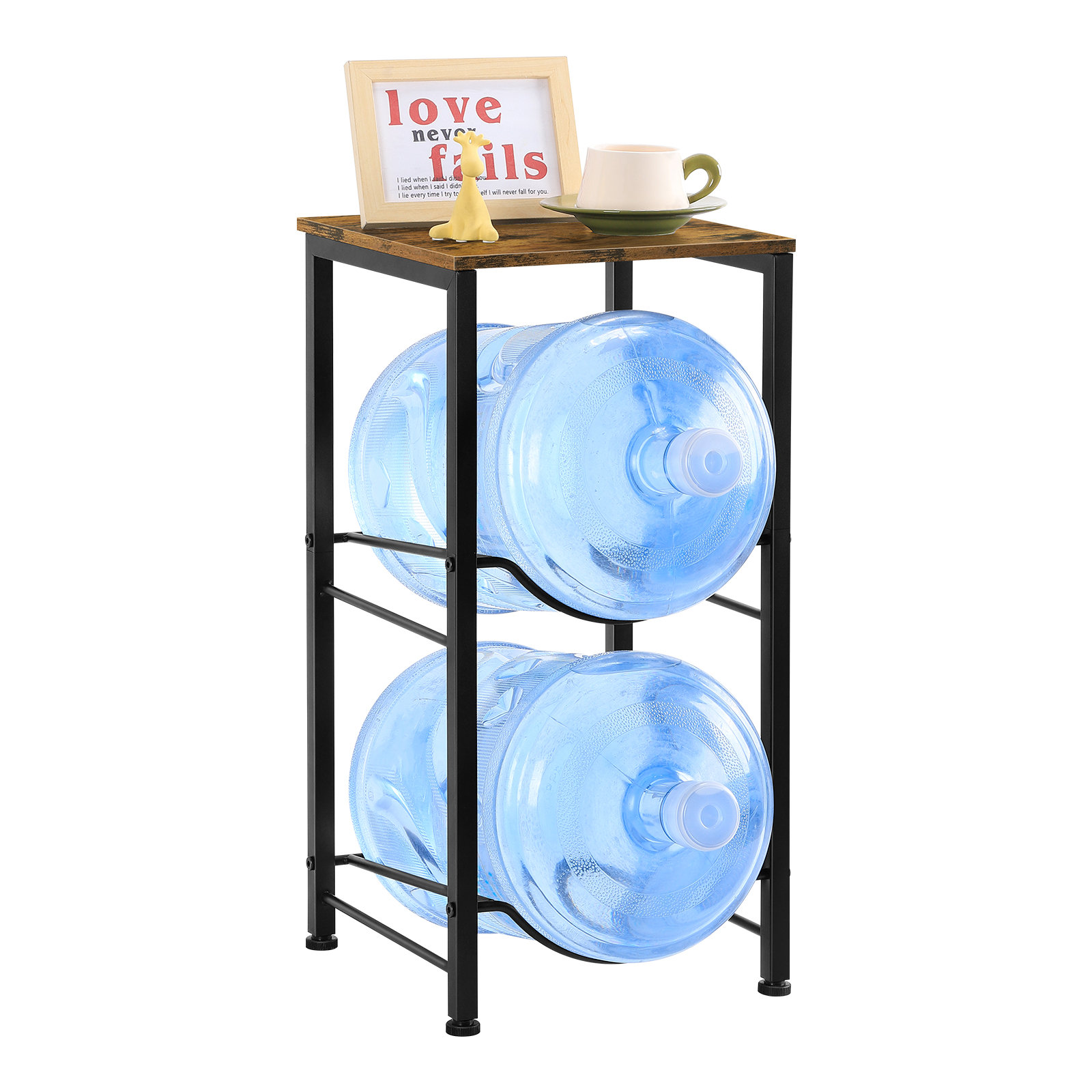 17 Stories 3-tier bucket rack with storage board brown - Wayfair Canada