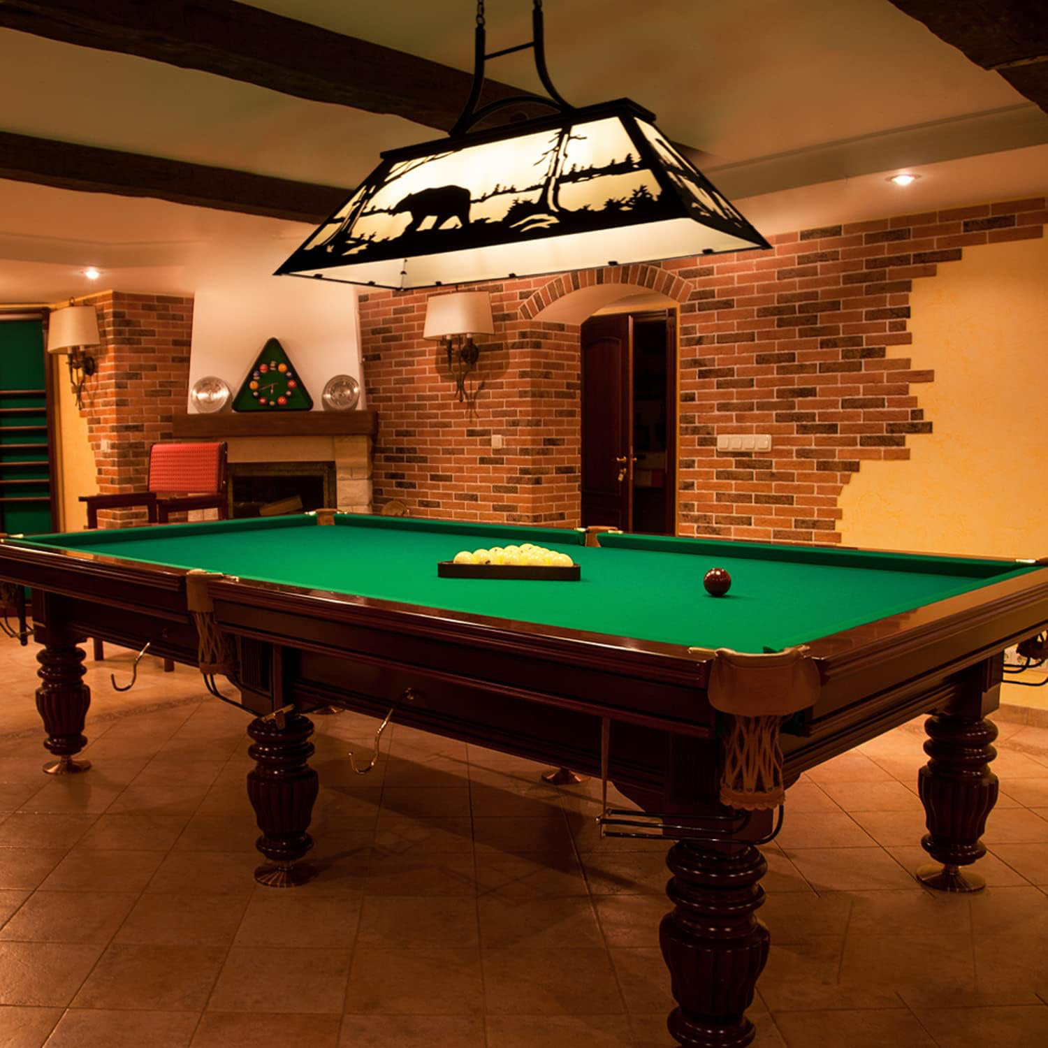 Loon Peak® Vintage Billiards Chandelier With Bear Shade - Rustic 3 ...