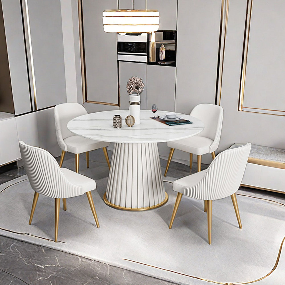 ZKuylo Modern simple round dining table sets. | Wayfair