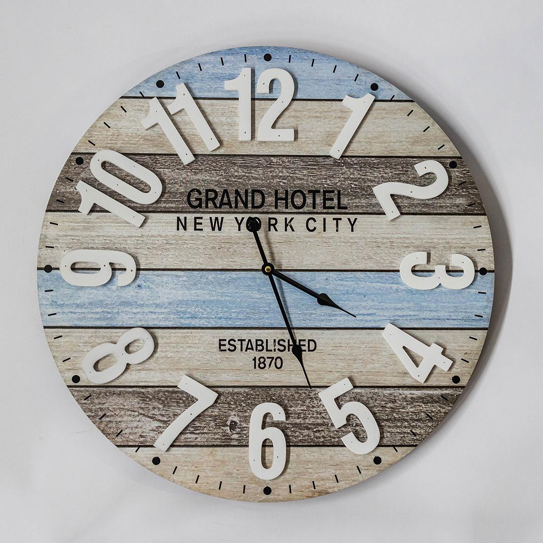 Gracie Oaks Lerner Grand Hotel New York City Multi Colored Wall Clock ...