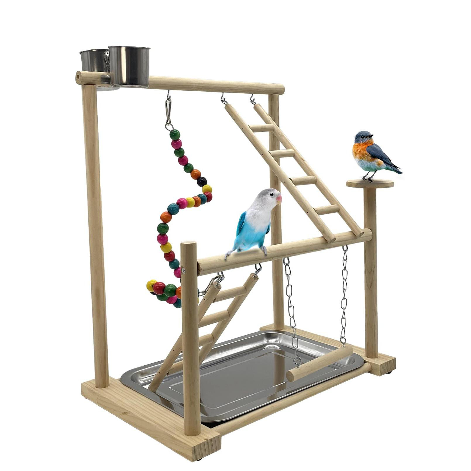 ATCHISON Parrots Playground, Bird Play Gym Wood Perch Stand - Wayfair ...