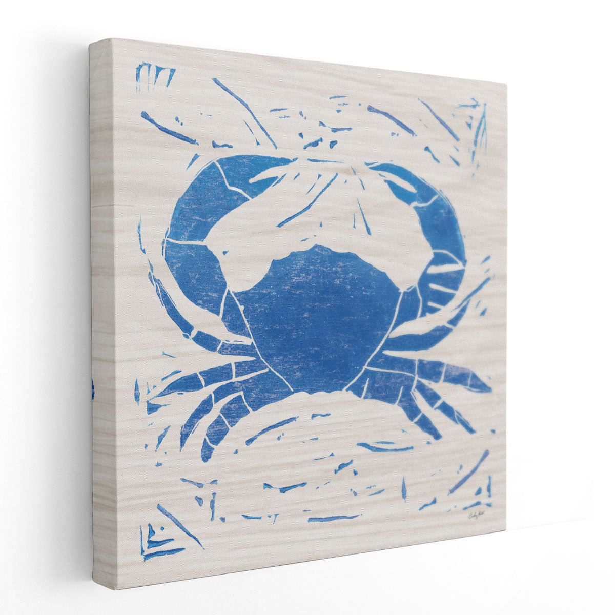 Rosecliff Heights Sea Creature Crab Blue - Canvas Print Wall Art | Wayfair