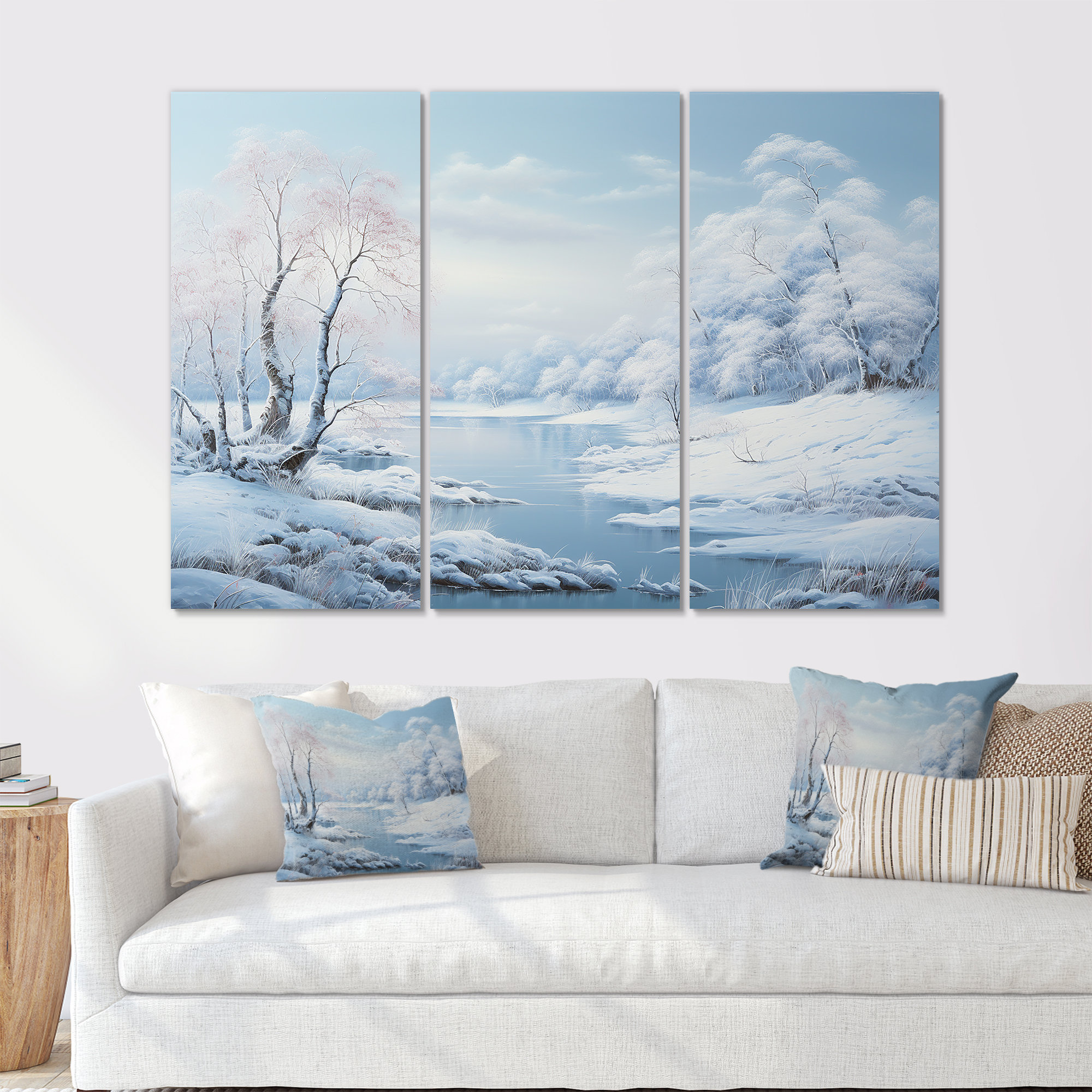 Red Barrel Studio® Snow Winter Charm By The Lake - Snow Wall Decor Set ...