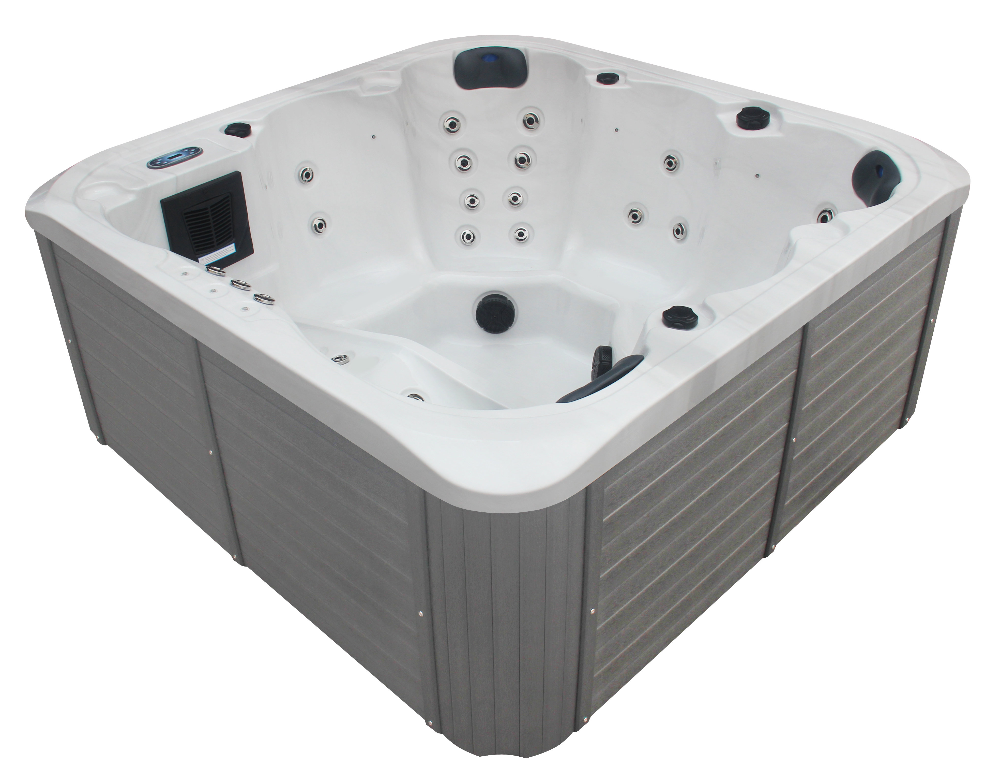 Freeport Park® Karg 54 - Spa à jets rectangulaire en acrylique gris et ...