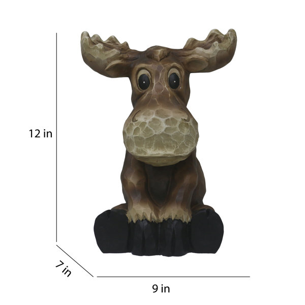 Hi-Line Gift Ltd. Sitting Moose Garden Statue Decor & Reviews | Wayfair