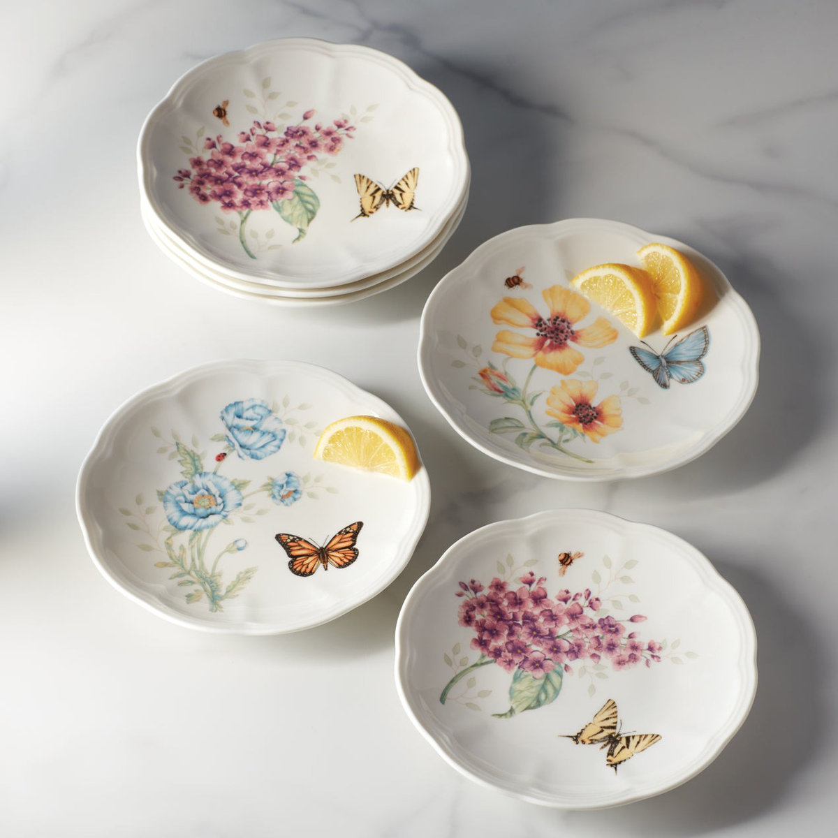 Lenox Set of 6 Lenox Butterfly Meadow Tidbit Plates & Reviews | Wayfair