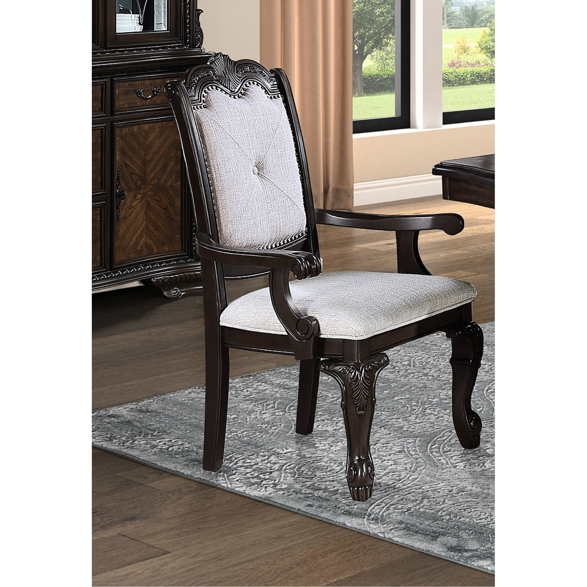 Fleur De Lis Living 2 Arm Chairs For Dining Room With Traditional Style ...