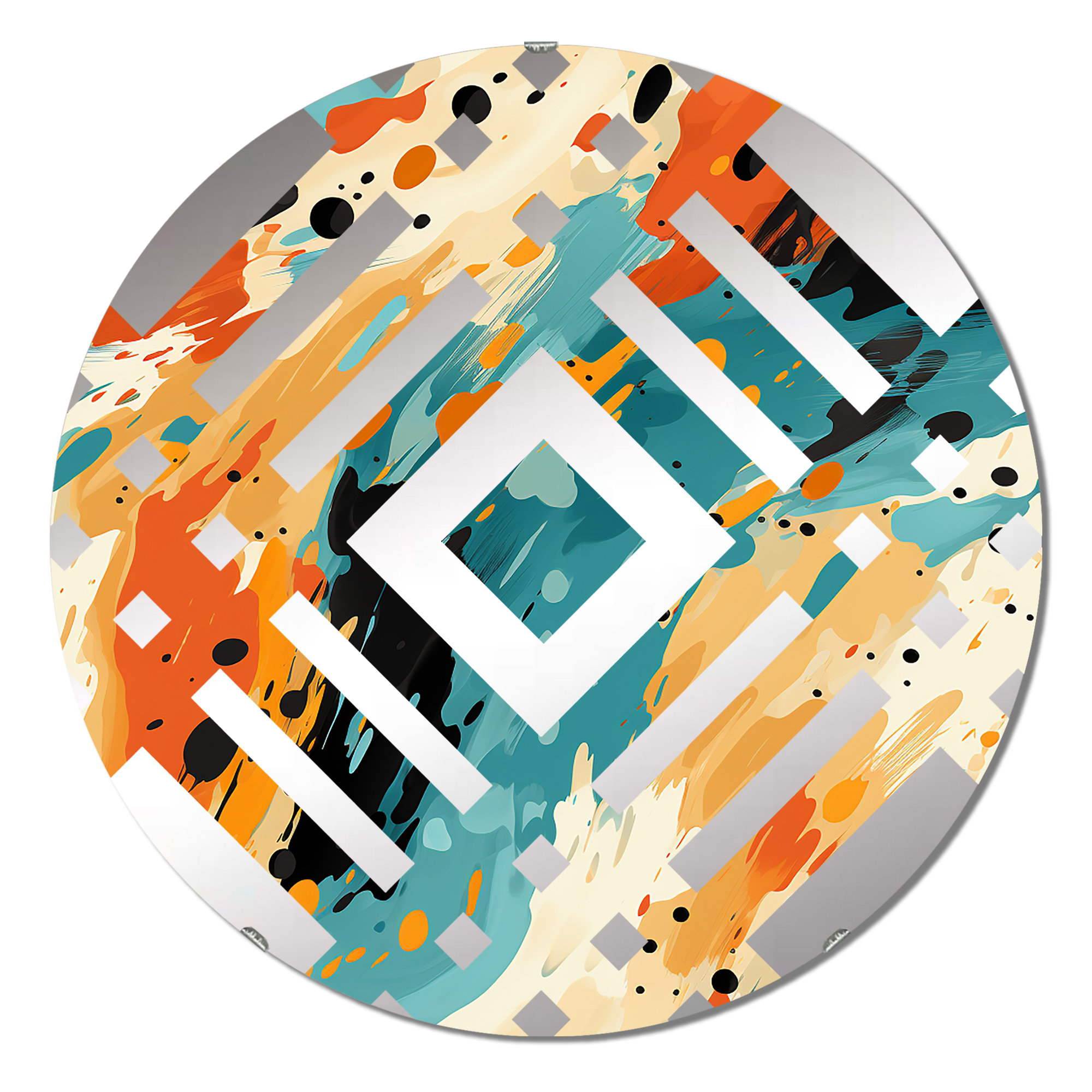 Design Art Multicolor Feather Fury - Diamond Decorative Mirror | Wayfair