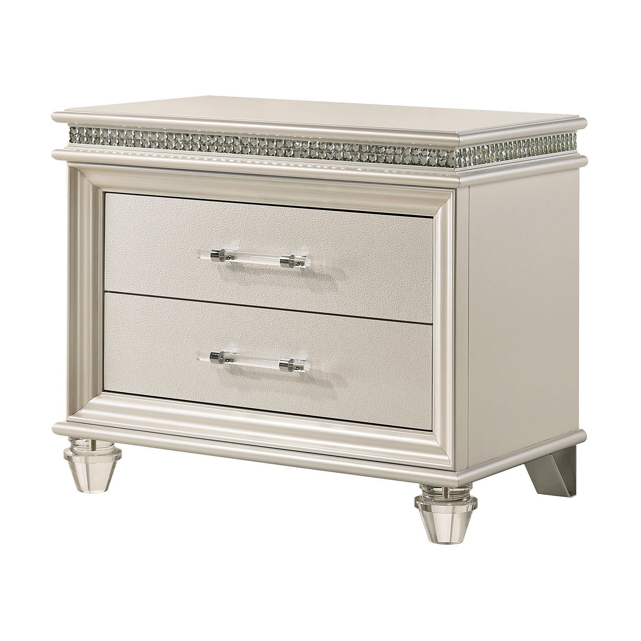 Everly Quinn Nightstand, Pearl White | Wayfair