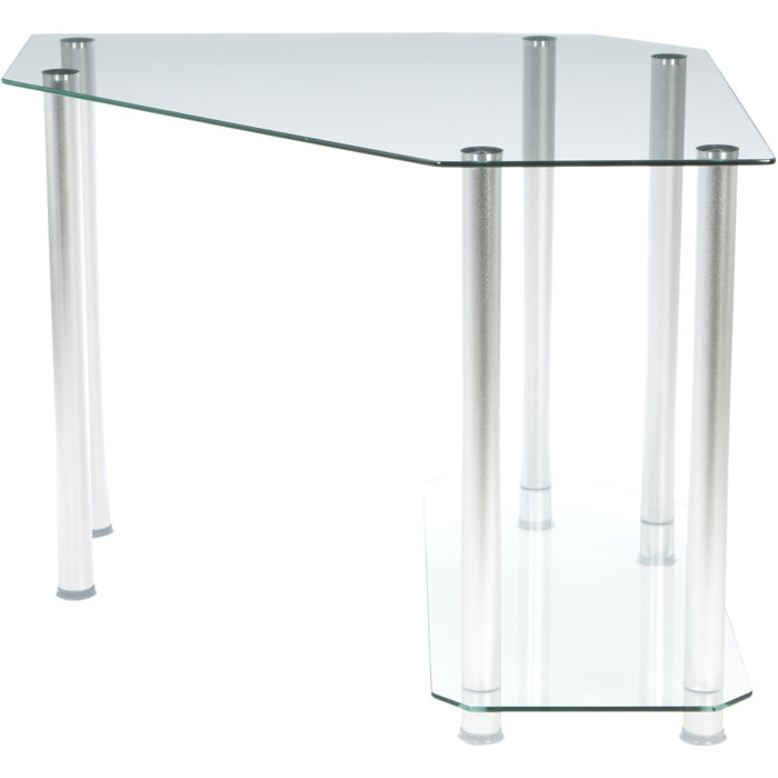 Ebern Designs Chattanooga Glass Corner Desk & Reviews | Wayfair