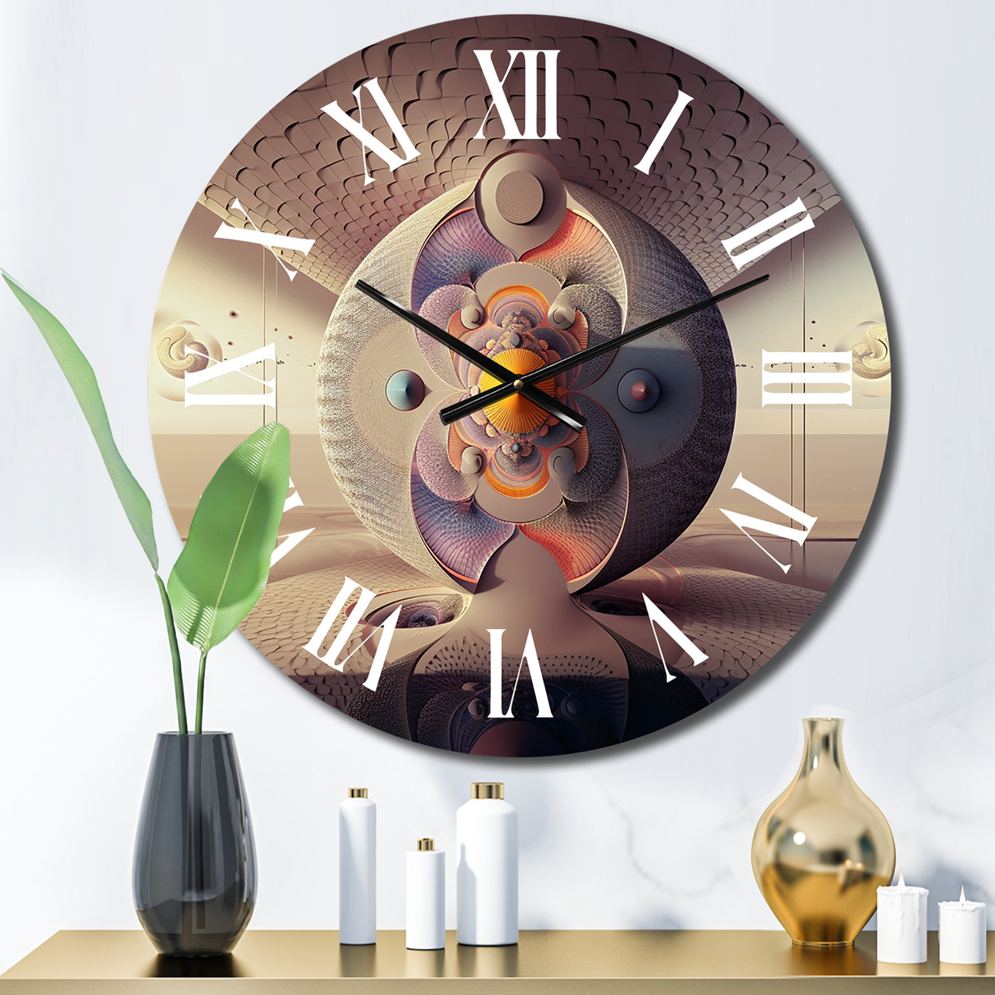 Design Art Metamorphosis Interior Design Retrofuturistic I Wall Clock ...