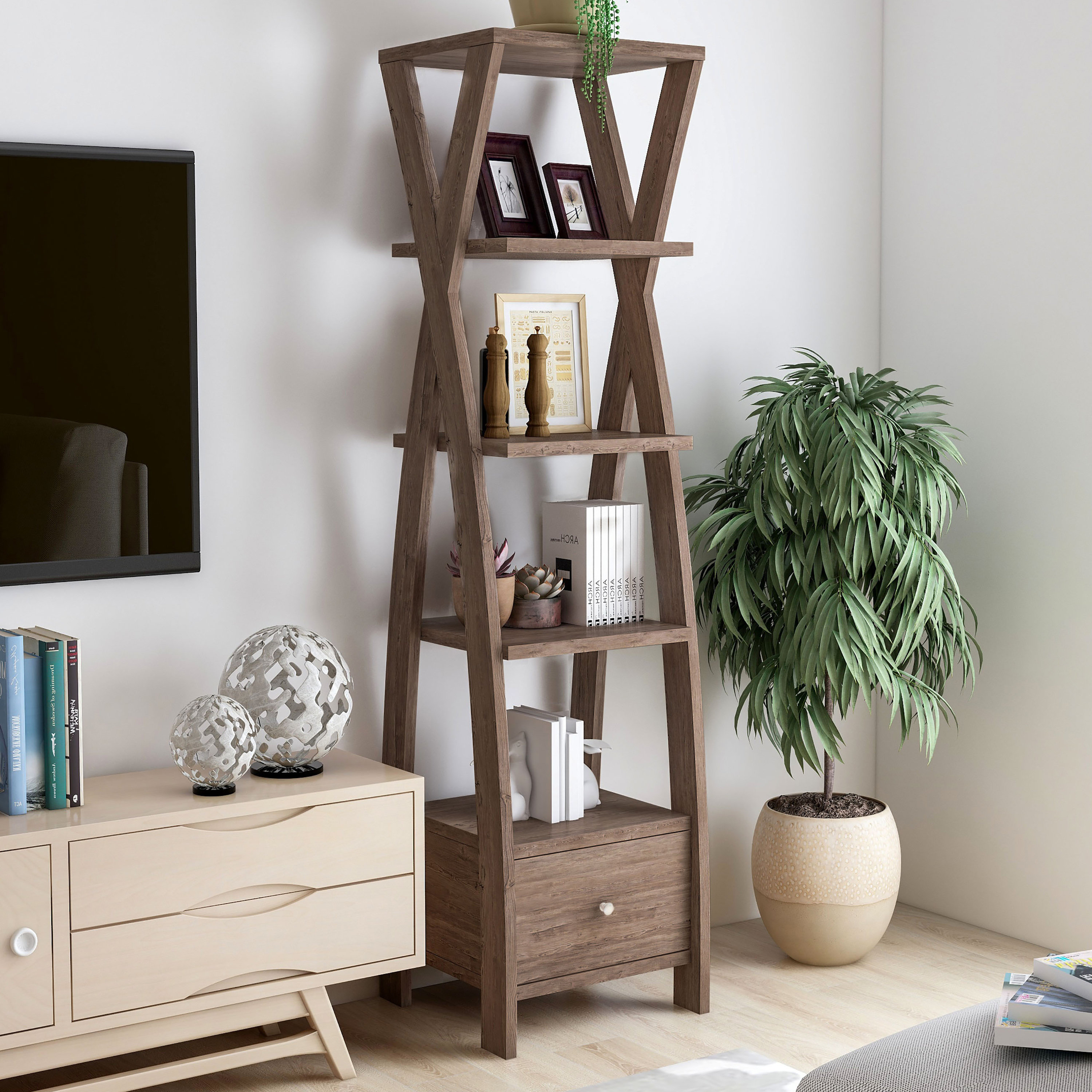 Laurel Foundry Modern Farmhouse Gerard Storage Bookcase & Reviews | Wayfair