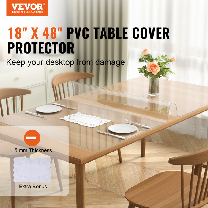VEVOR Rectangle Plastic / Acrylic Table Protector | Wayfair