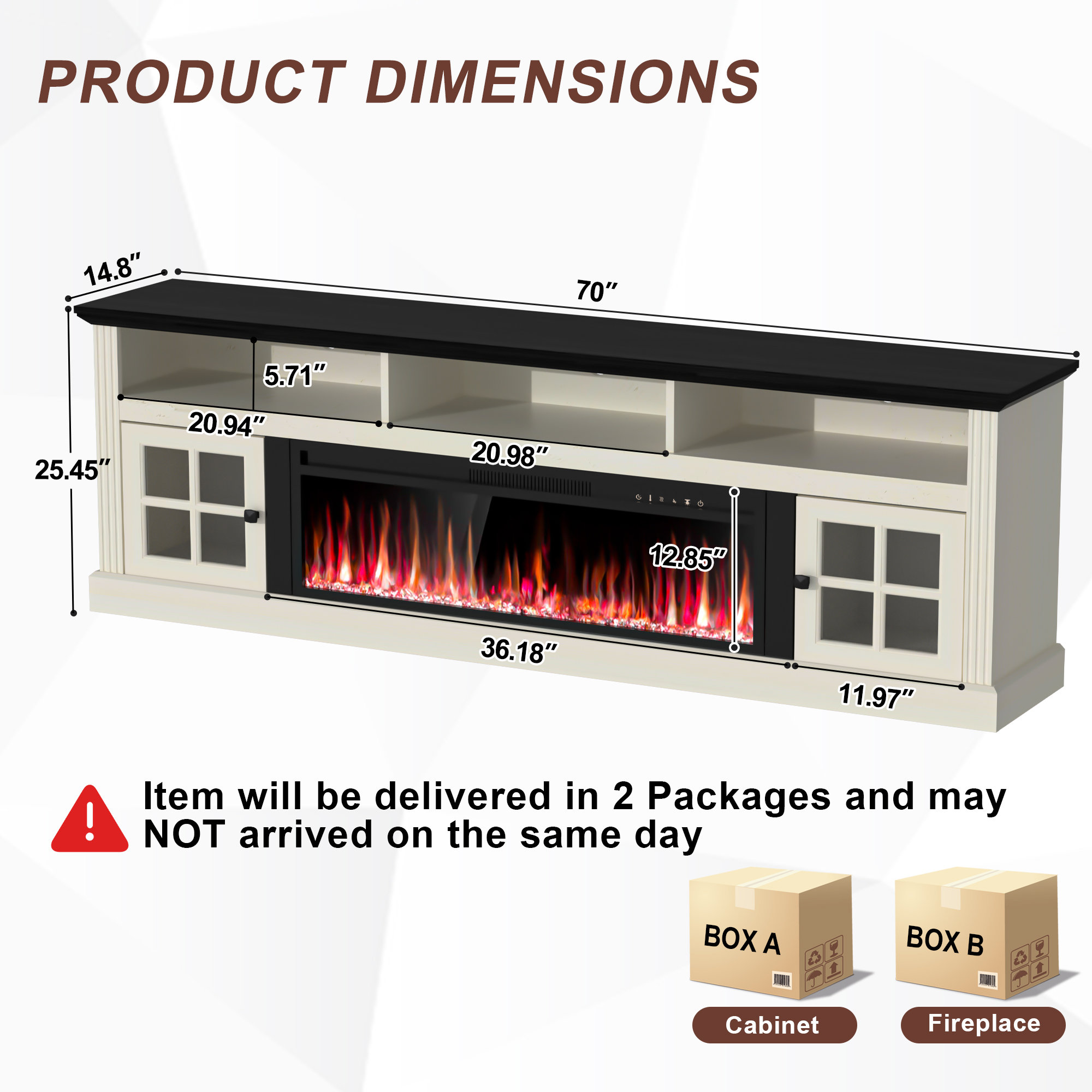 Ivy Bronx 70" Fireplace Tv Stand For Tvs Up To 80" With Storage ...