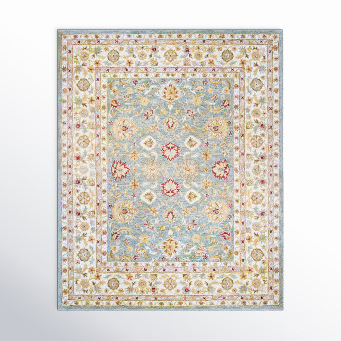 Samuel Wool Gray Blue / Beige Rug & Reviews | Birch Lane