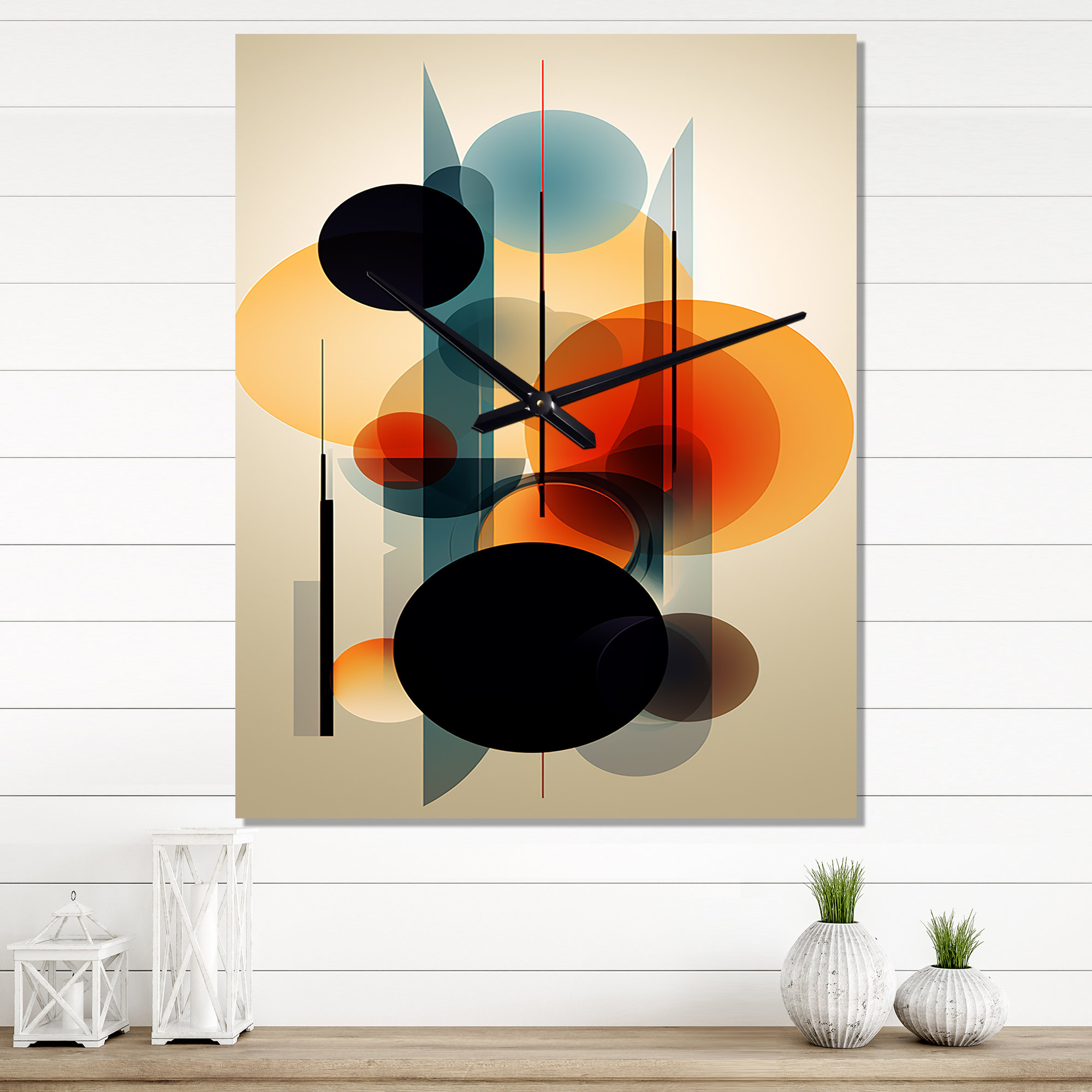 Design Art Retro Circular Geometry In Orange II - Modern Geometric Very ...