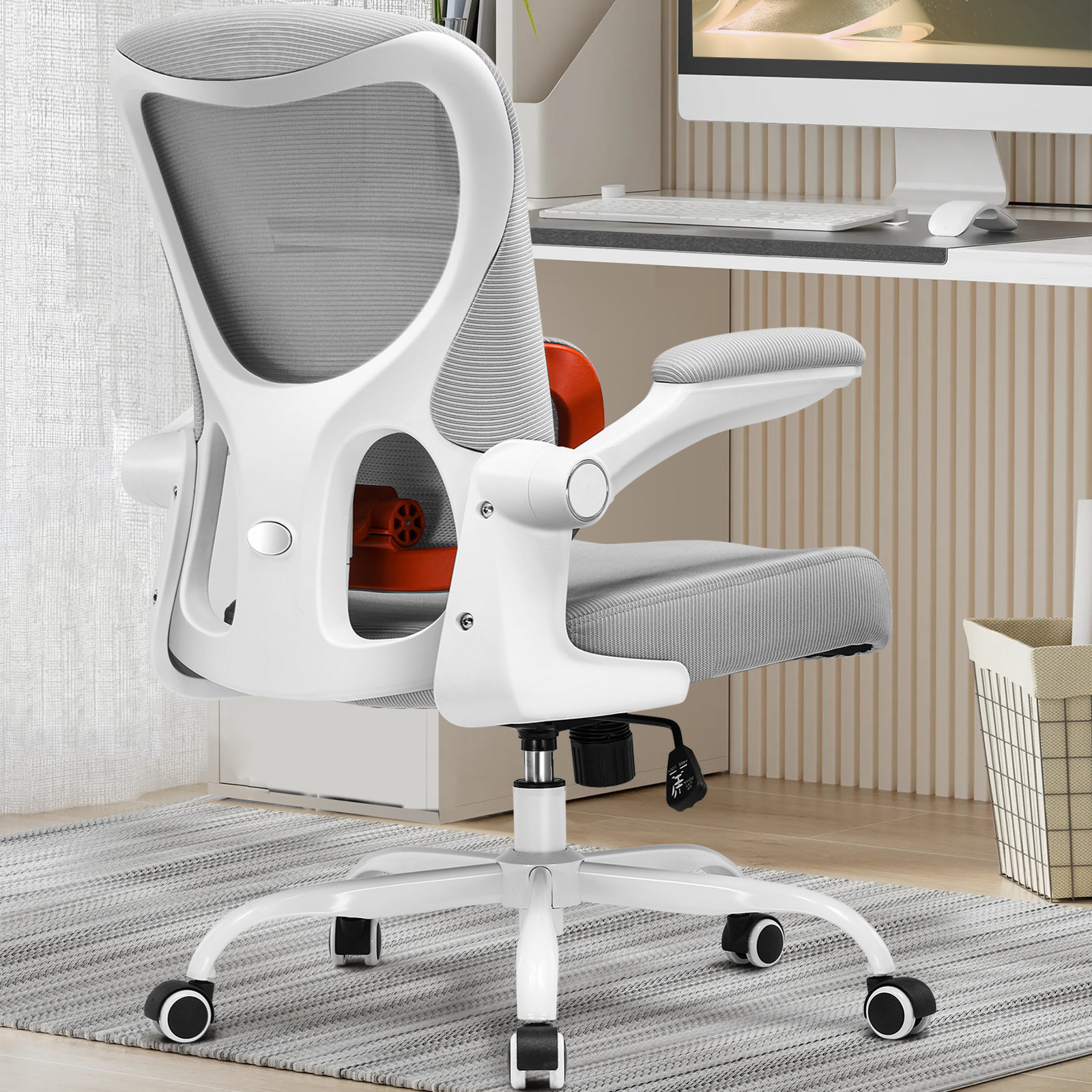 Inbox Zero Oladis Ergonomic Desk Chair With Adjustable Lumbar Support ...