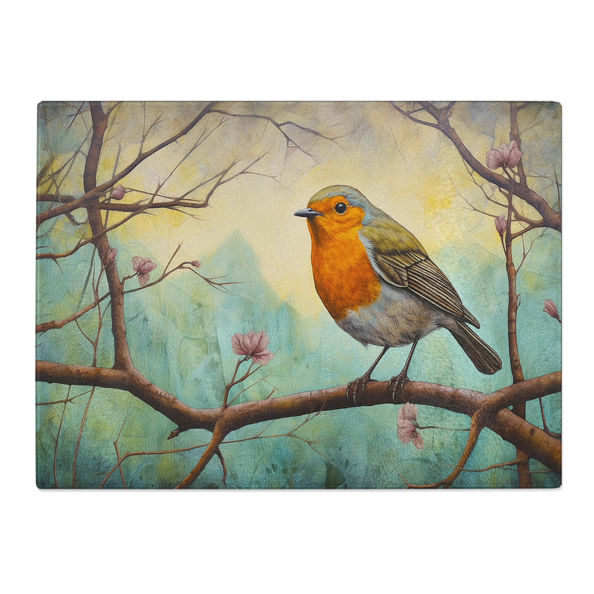 George Oliver Robin Bird Colour Field Glass Chopping Board | Wayfair.co.uk