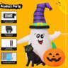 The Holiday Aisle® Halloween Inflatable Cute Ghost with Wizard Hat ...