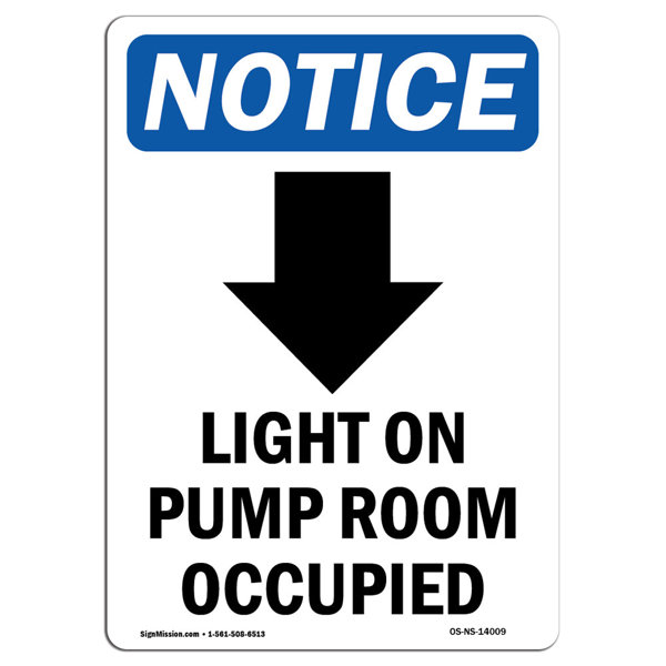 SignMission Light on Pump Room Occupied Sign with Symbol | Wayfair