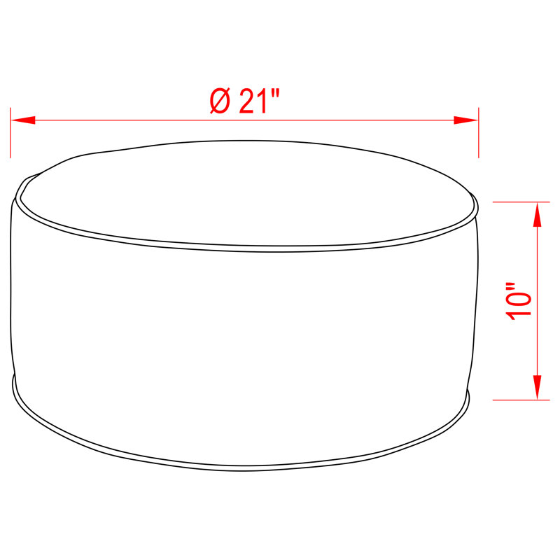 Winston Porter Delasandro 20" Outdoor Inflatable Round Geometric Pouf ...