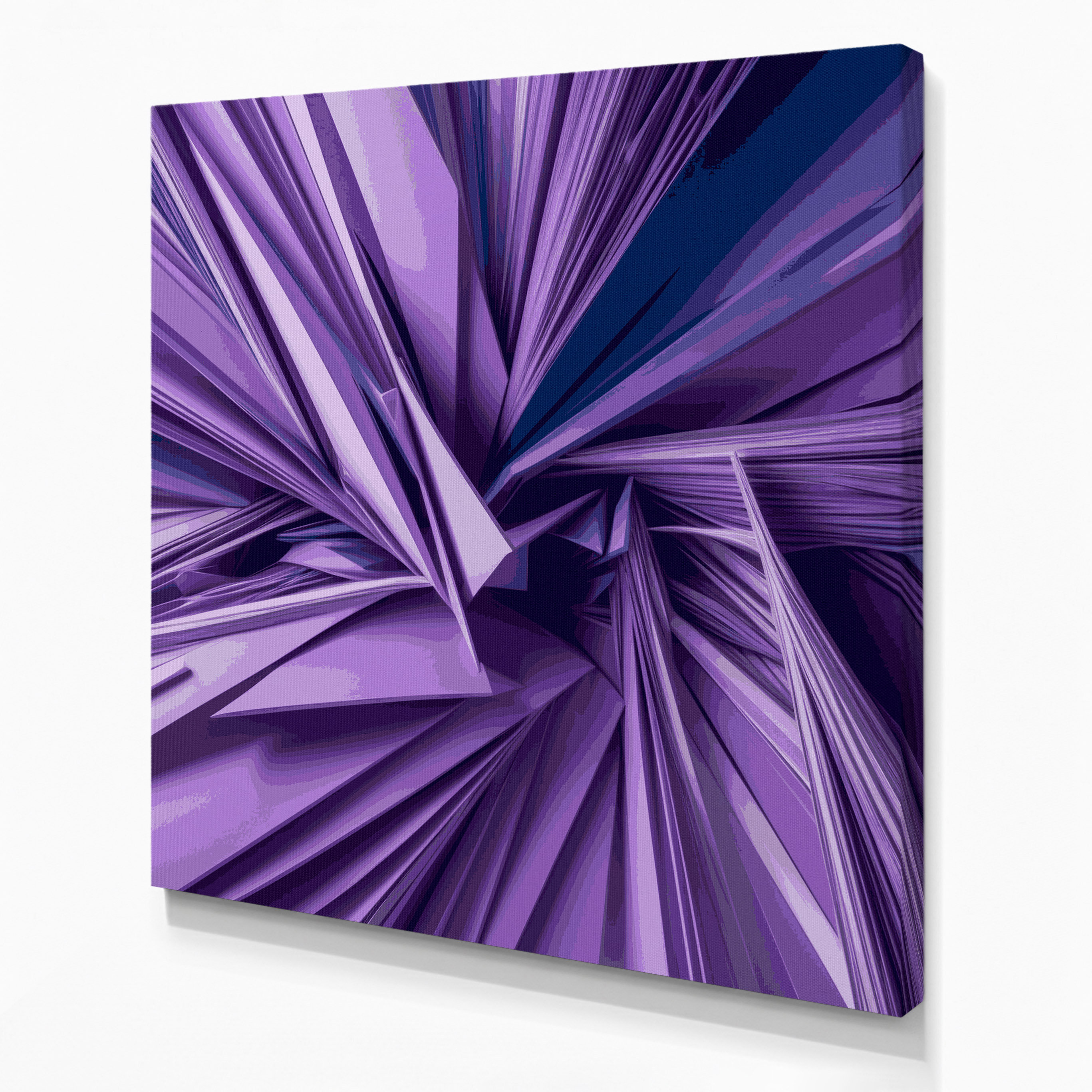 Ivy Bronx Geometric Abstraction 77 Purple Canvas Wall Art | Wayfair