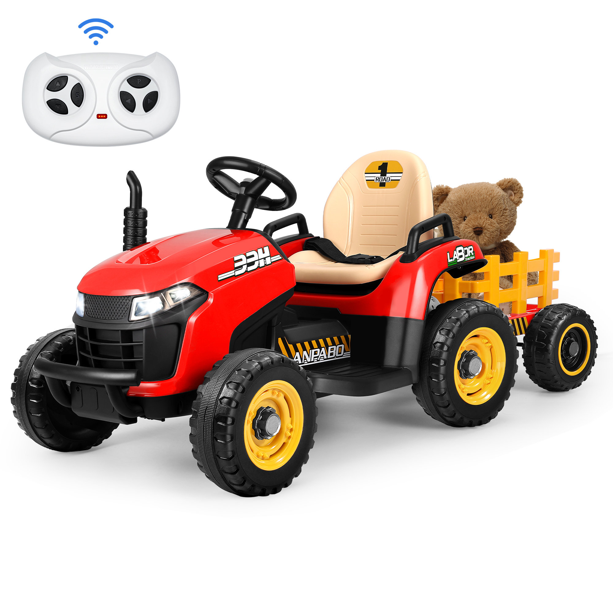 DEARAUTO 24V Battery Powered Ride On Tractor , 1 Seater Electric Car Toy with Remote Control ...