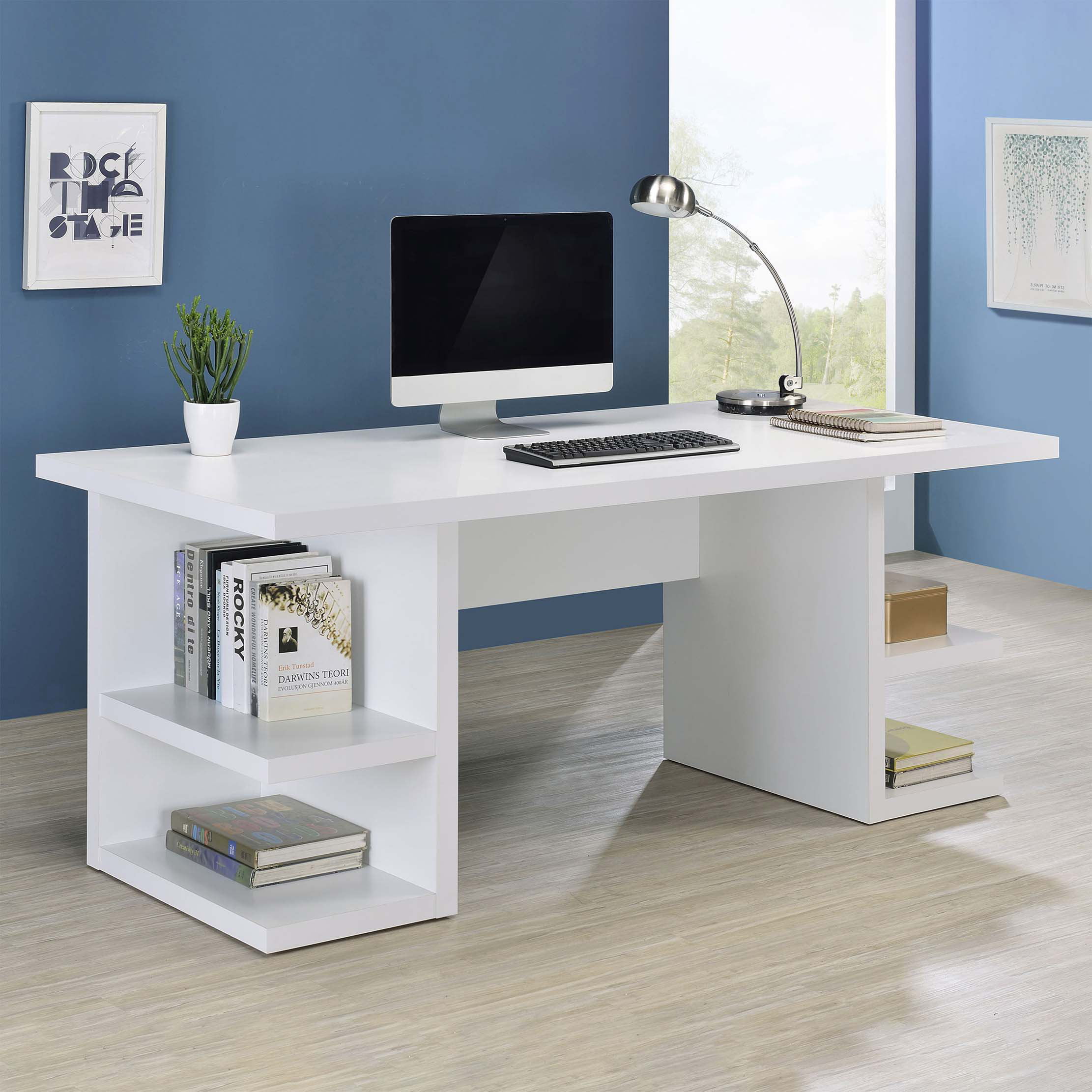 Latitude Run® Hannah 4-Shelf Writing Desk | Wayfair