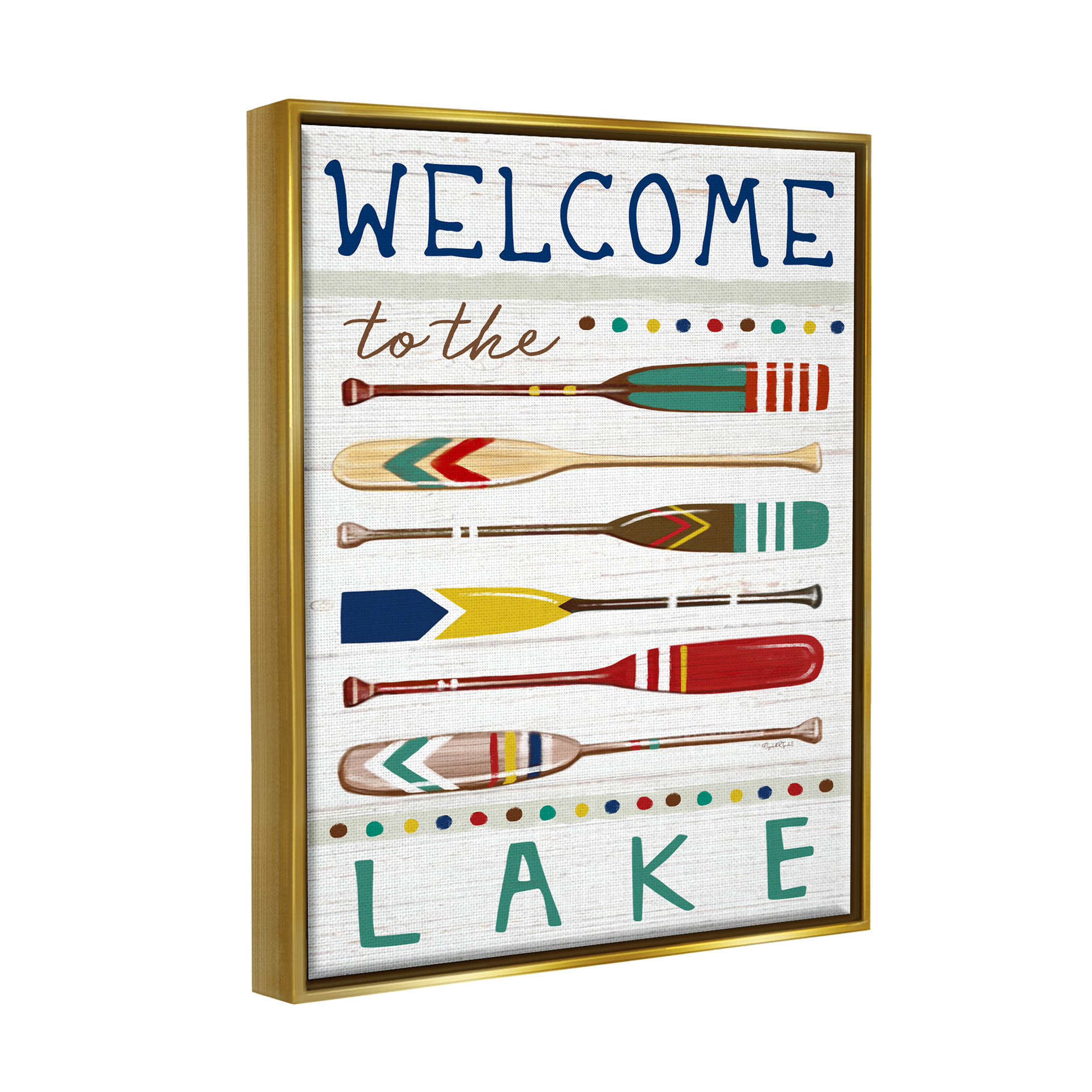 Breakwater Bay Lake Welcome Sign Striped Oars by Elizabeth Tyndall ...