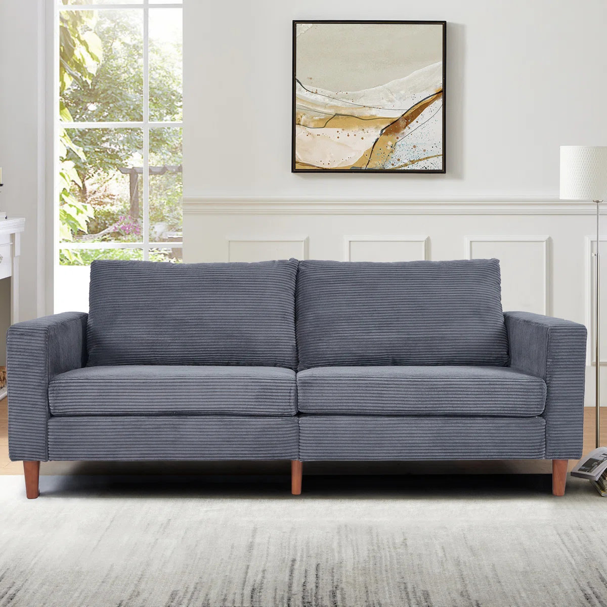 Winston Porter Ozel 86.5" Loveseat Sofa, Couches For Living Room, Comfy ...