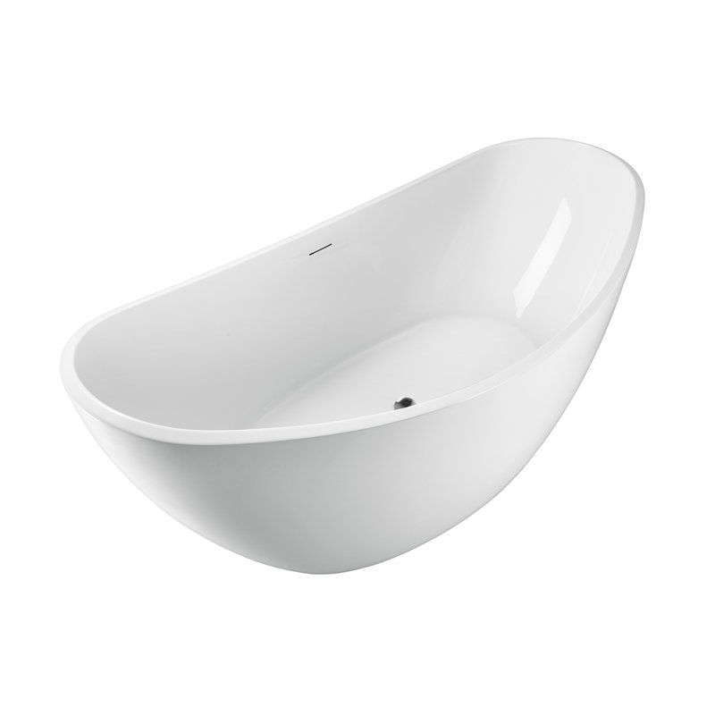 StreamlineBath 74.8'' x 35.4'' Freestanding Soaking Acrylic Bathtub ...