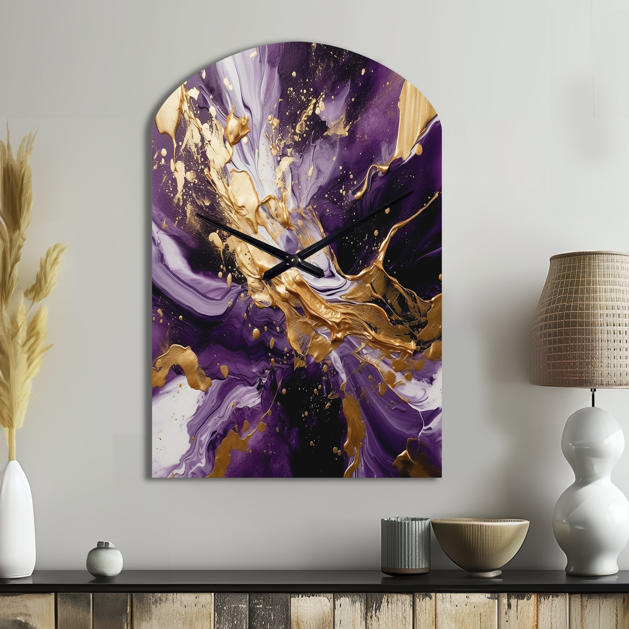 Design Art Purple and Gold Liquid Magic III - Abstract Asymmetrical ...
